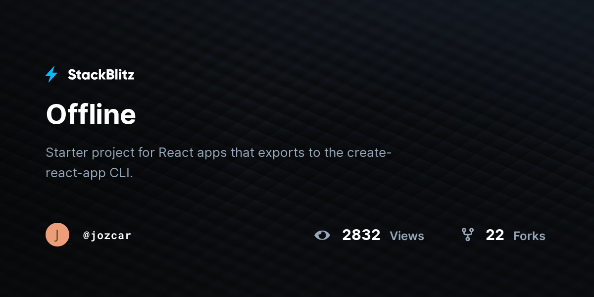 Offline - StackBlitz