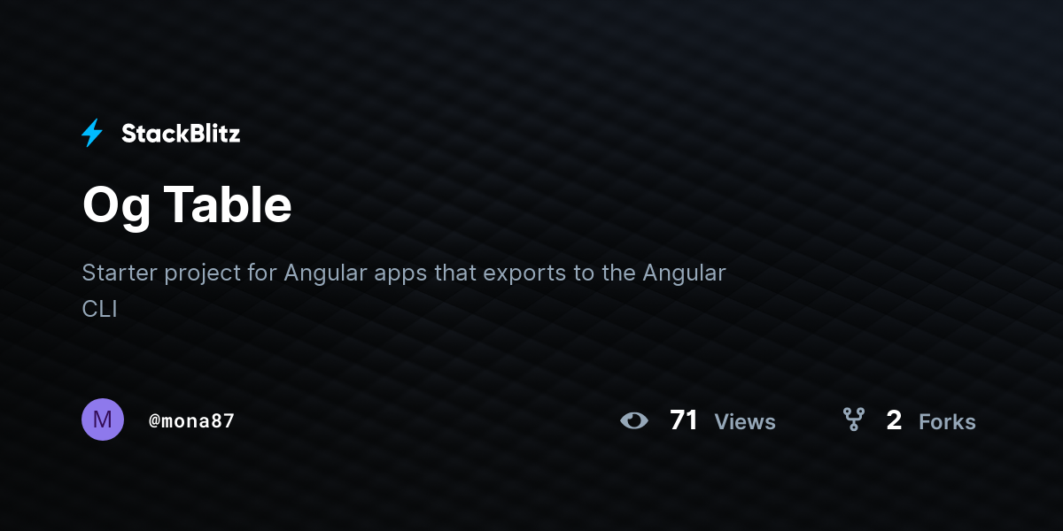 Og Table - StackBlitz