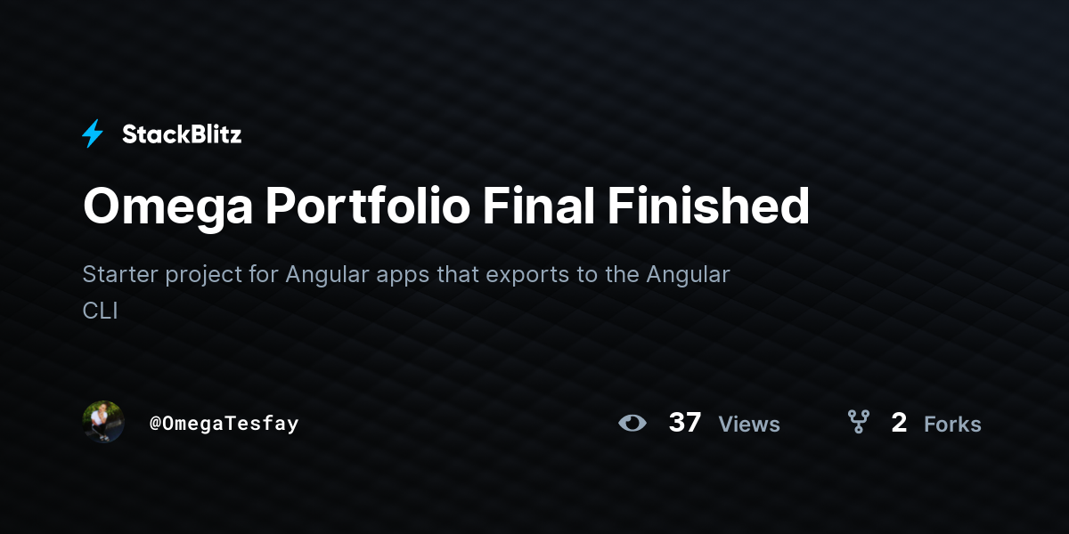 Omega Portfolio Final Finished - StackBlitz