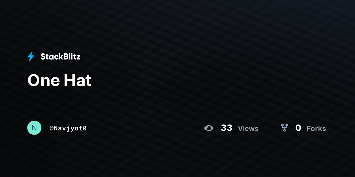 One Hat - StackBlitz