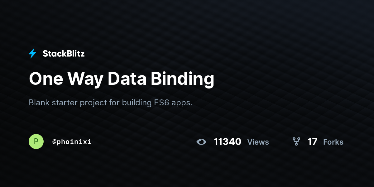 One Way Data Binding - StackBlitz