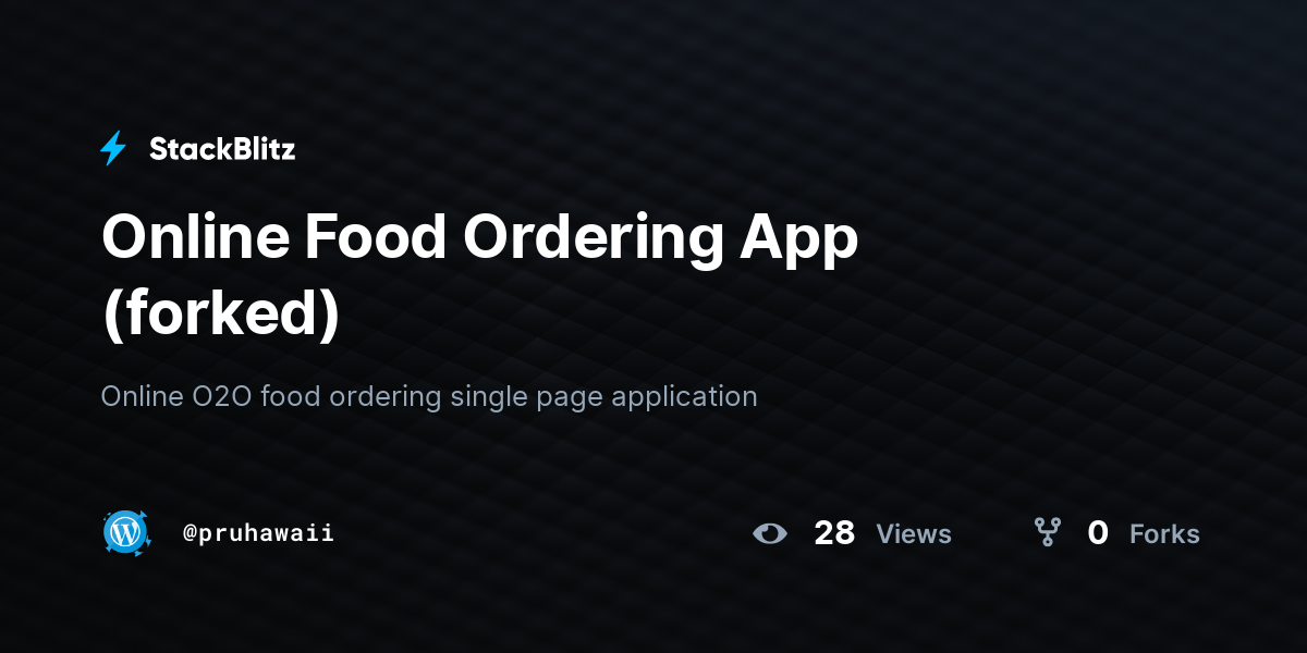 Online Food Ordering App (forked) - StackBlitz