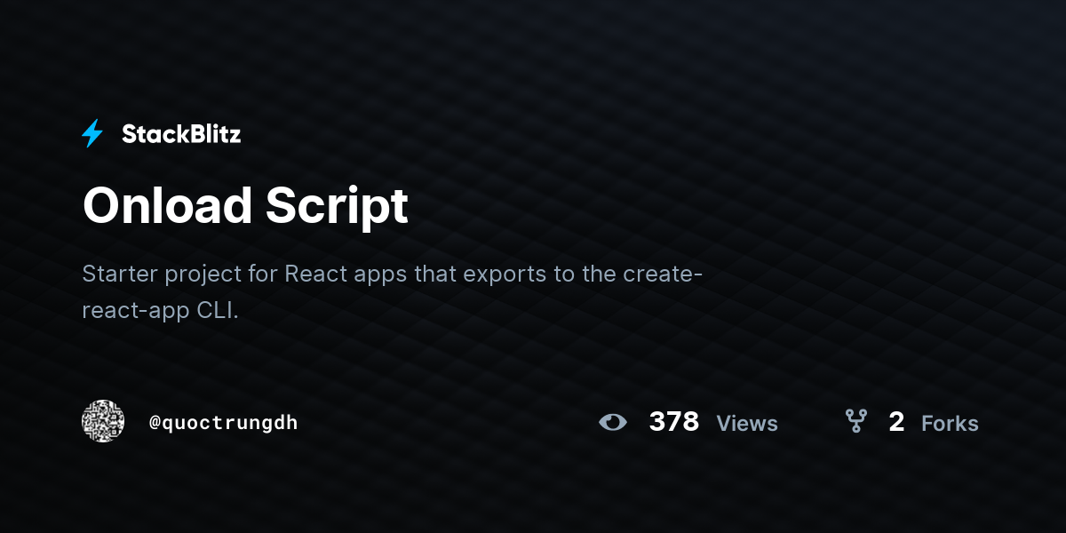 Onload Script - StackBlitz
