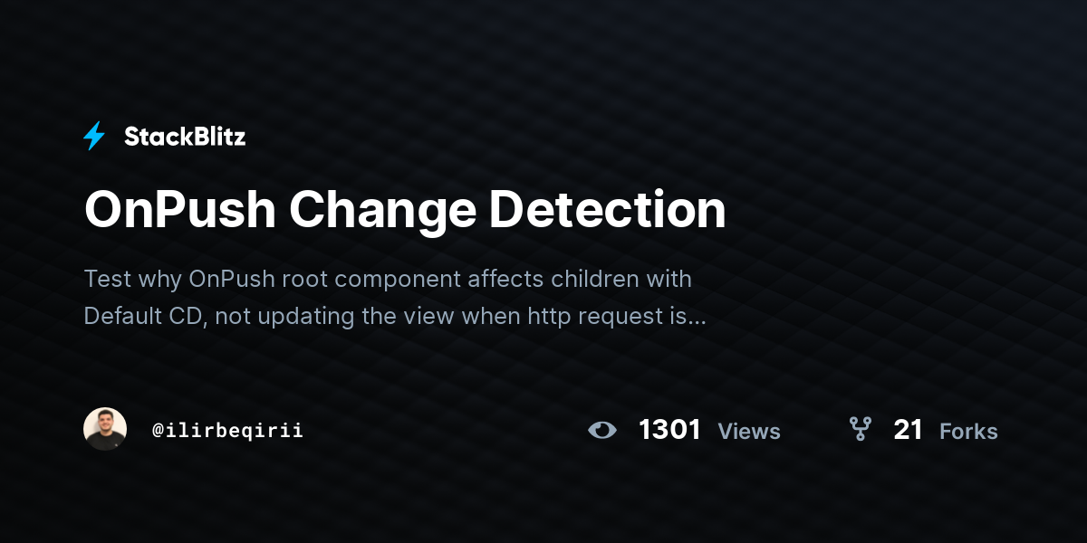 OnPush Change Detection - StackBlitz