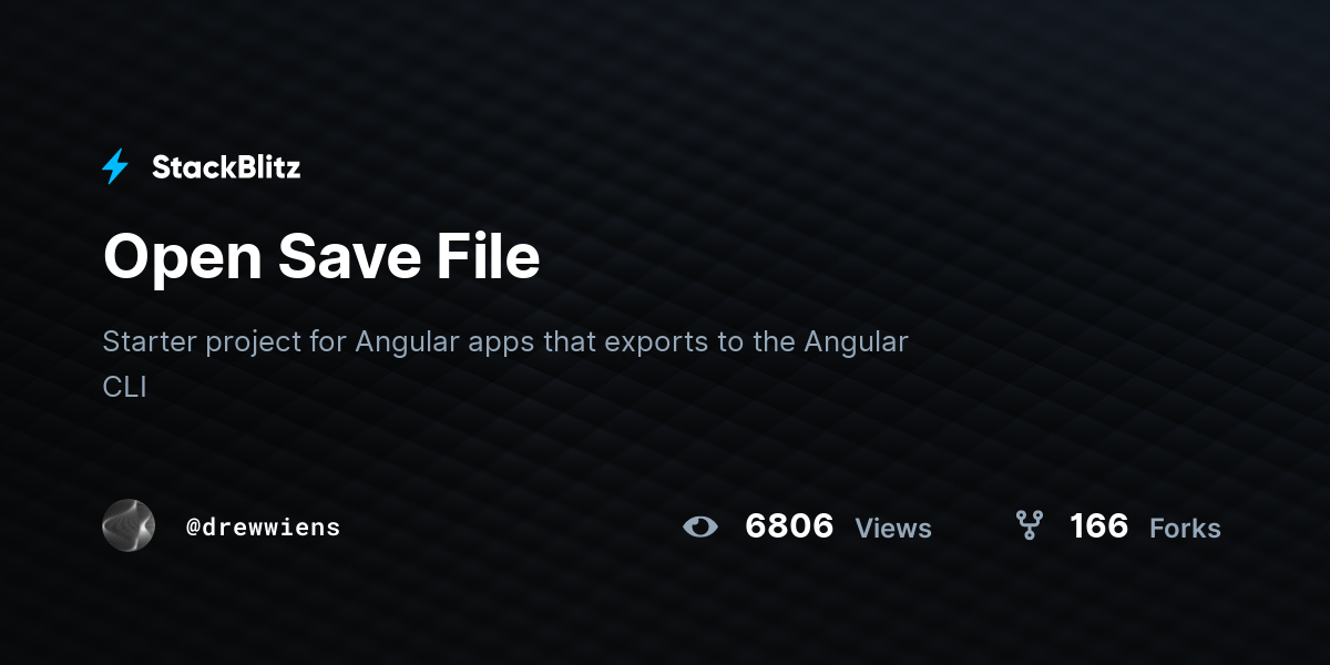 Open Save File - StackBlitz