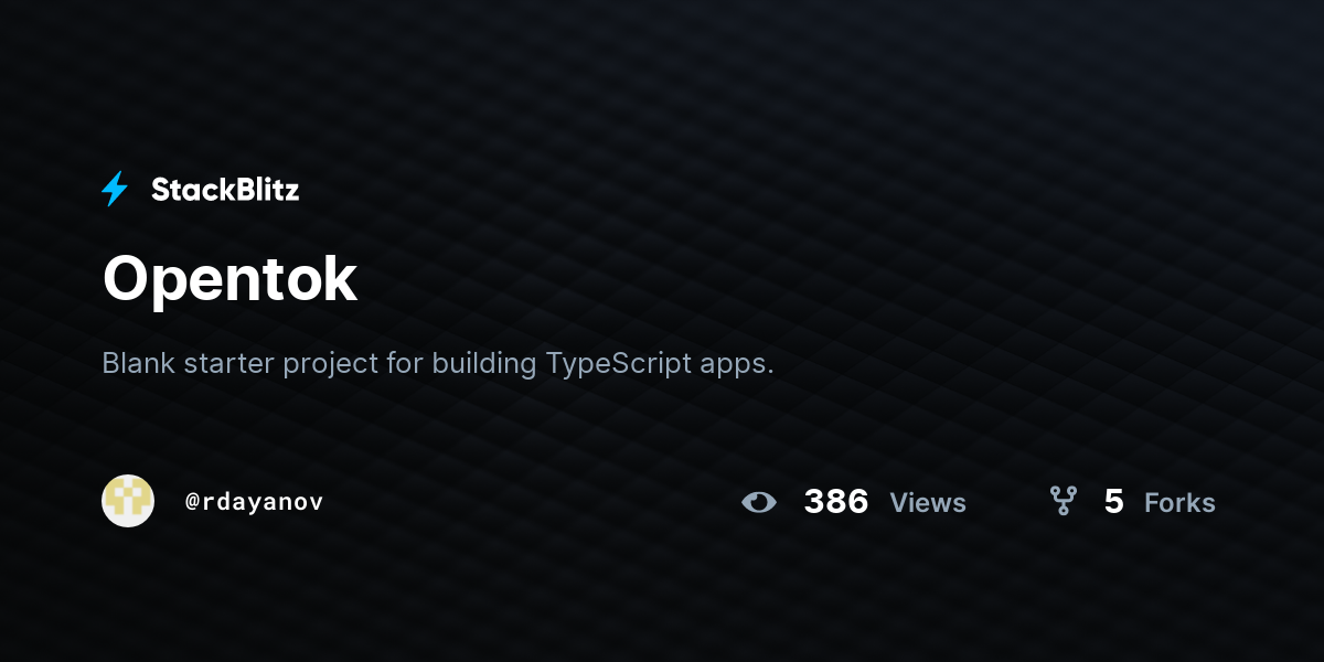 Opentok - StackBlitz
