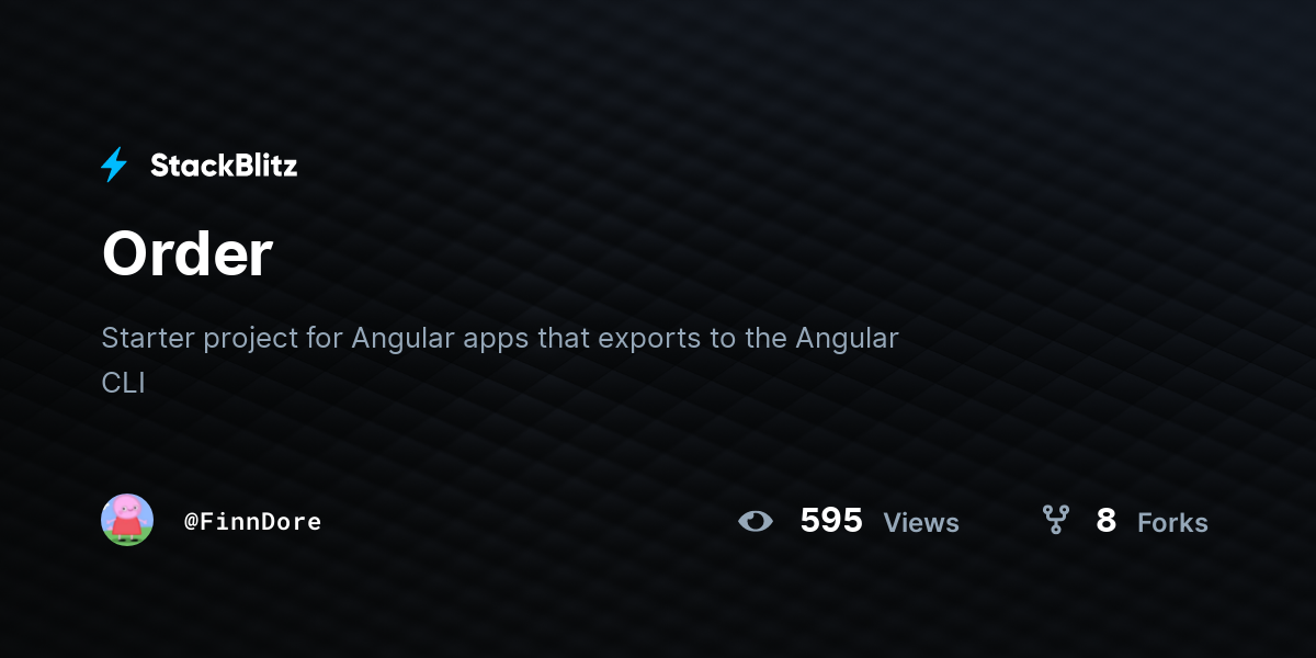 Order - StackBlitz