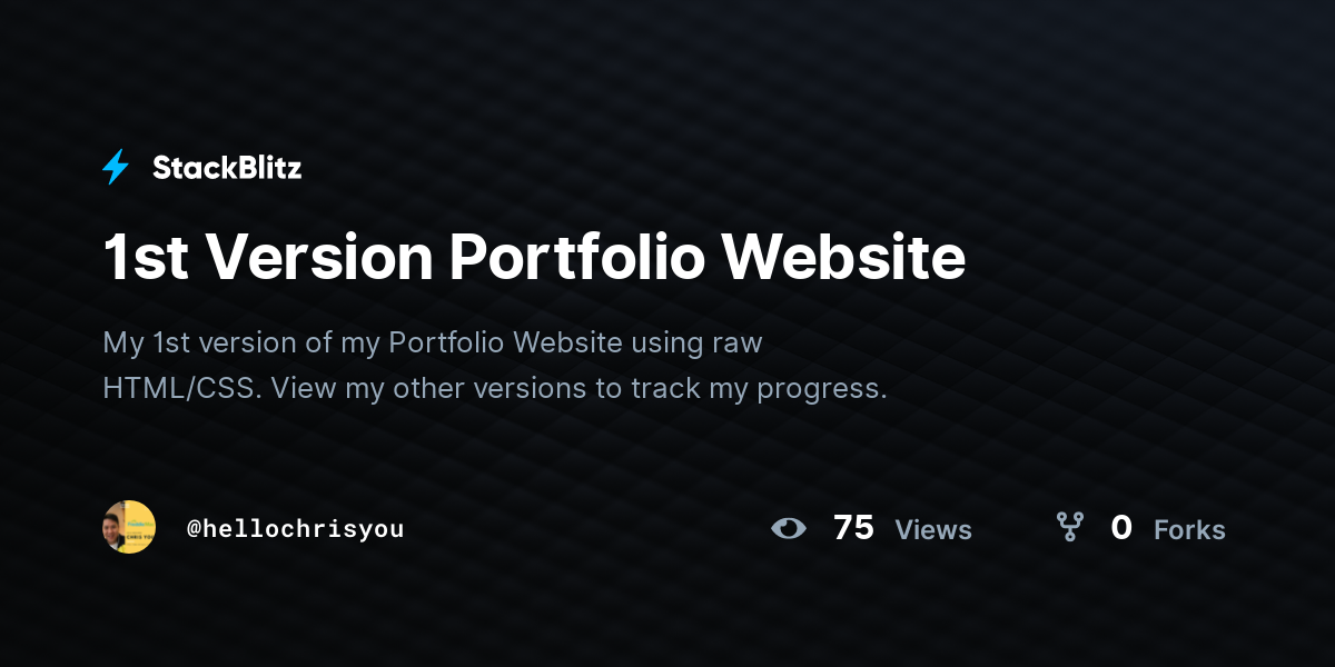 1st Version Portfolio Website - StackBlitz