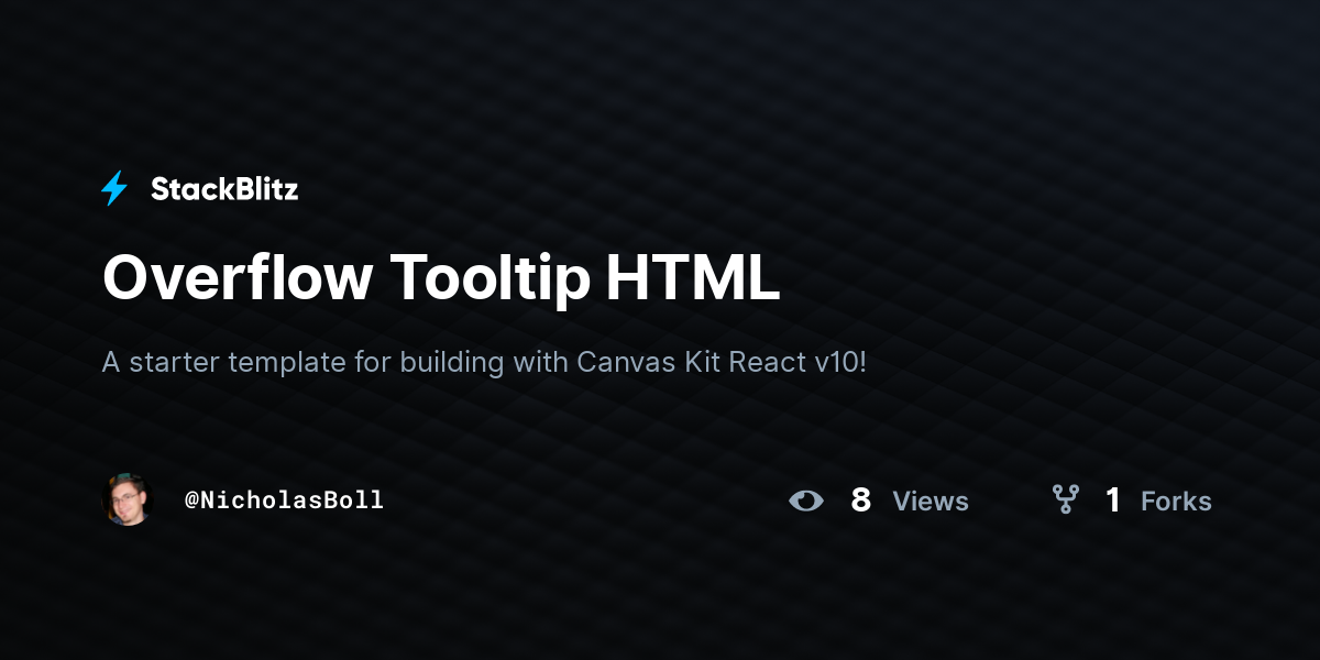 Overflow Tooltip HTML - StackBlitz
