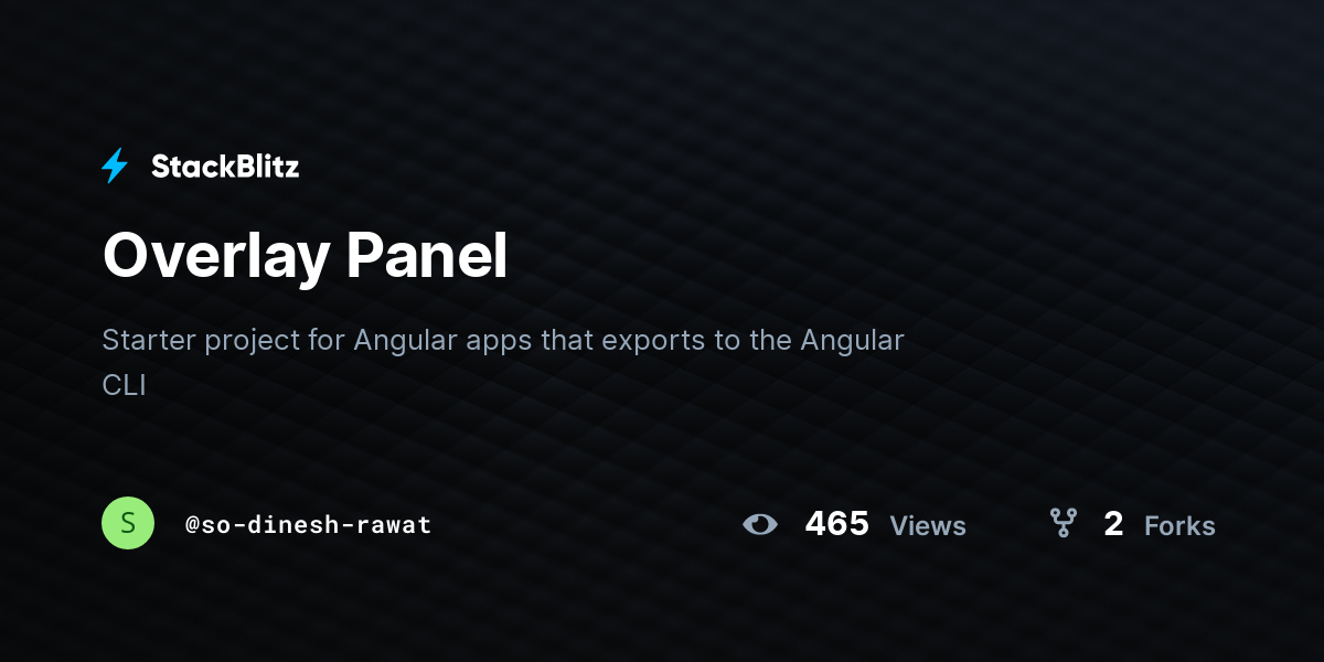 Overlay Panel - StackBlitz