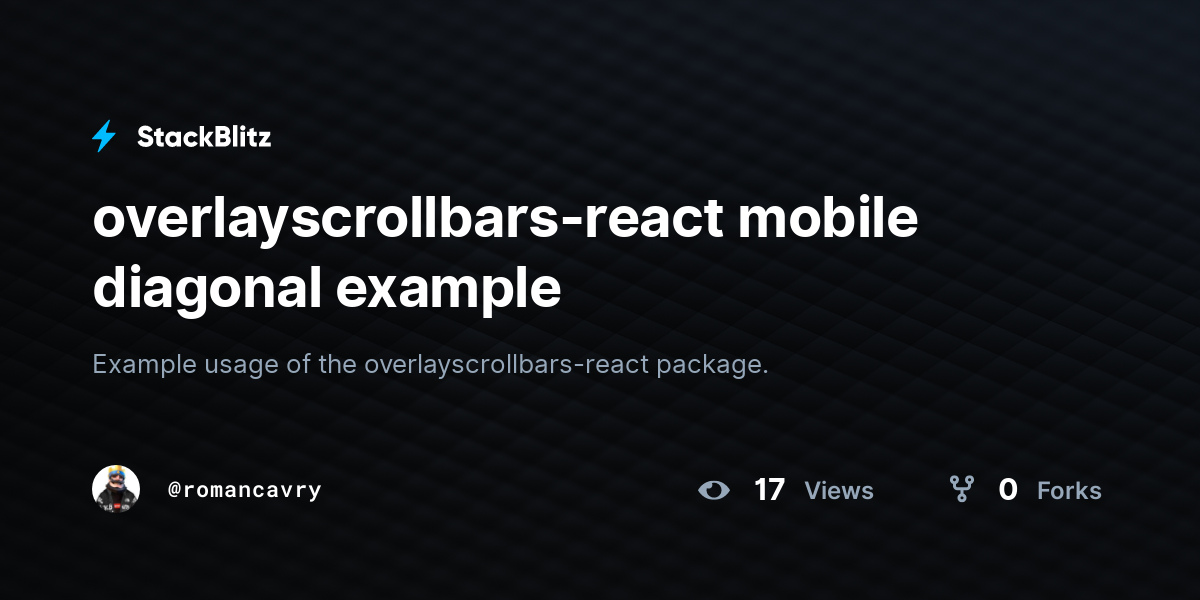 overlayscrollbars-react mobile diagonal example - StackBlitz