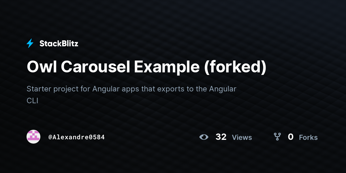 Owl Carousel Example Forked Stackblitz