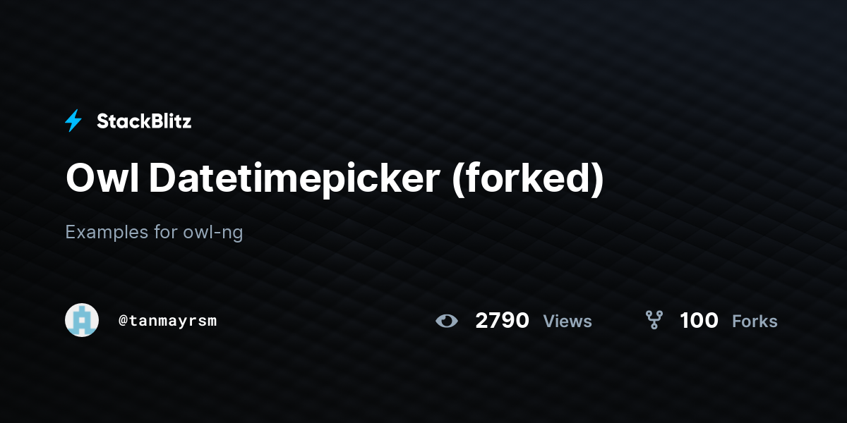 Owl Datetimepicker (forked) - StackBlitz