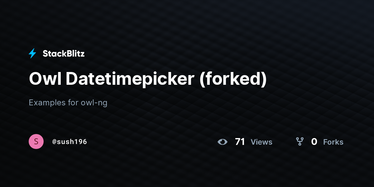 Owl Datetimepicker (forked) - StackBlitz