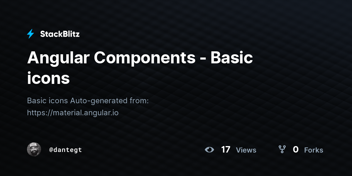 Angular Components - Basic icons - StackBlitz