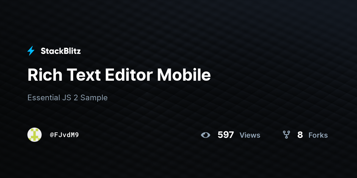 Rich Text Editor Mobile - StackBlitz