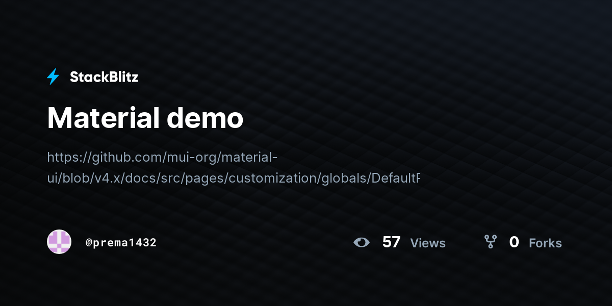 Material demo - StackBlitz