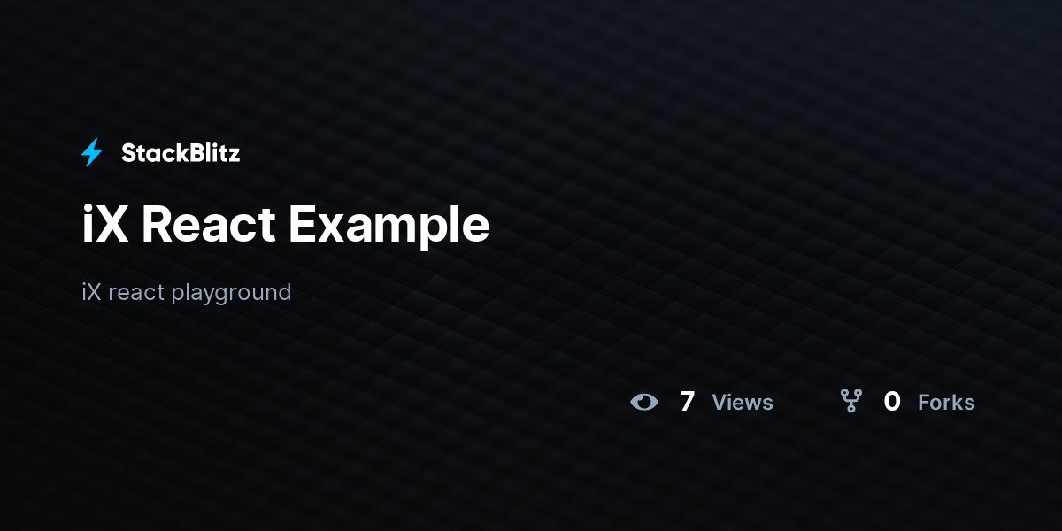 iX React Example - StackBlitz