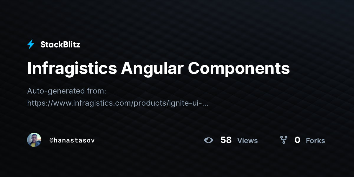 Infragistics Angular Components - StackBlitz