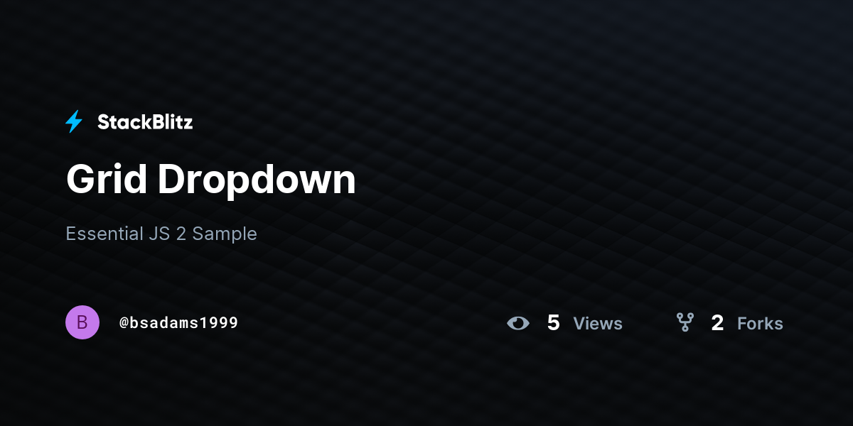 Grid Dropdown - StackBlitz