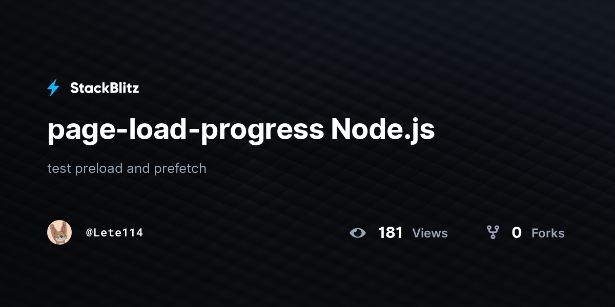 page-load-progress Node.js - StackBlitz page-load-progress Node.js - StackBlitz