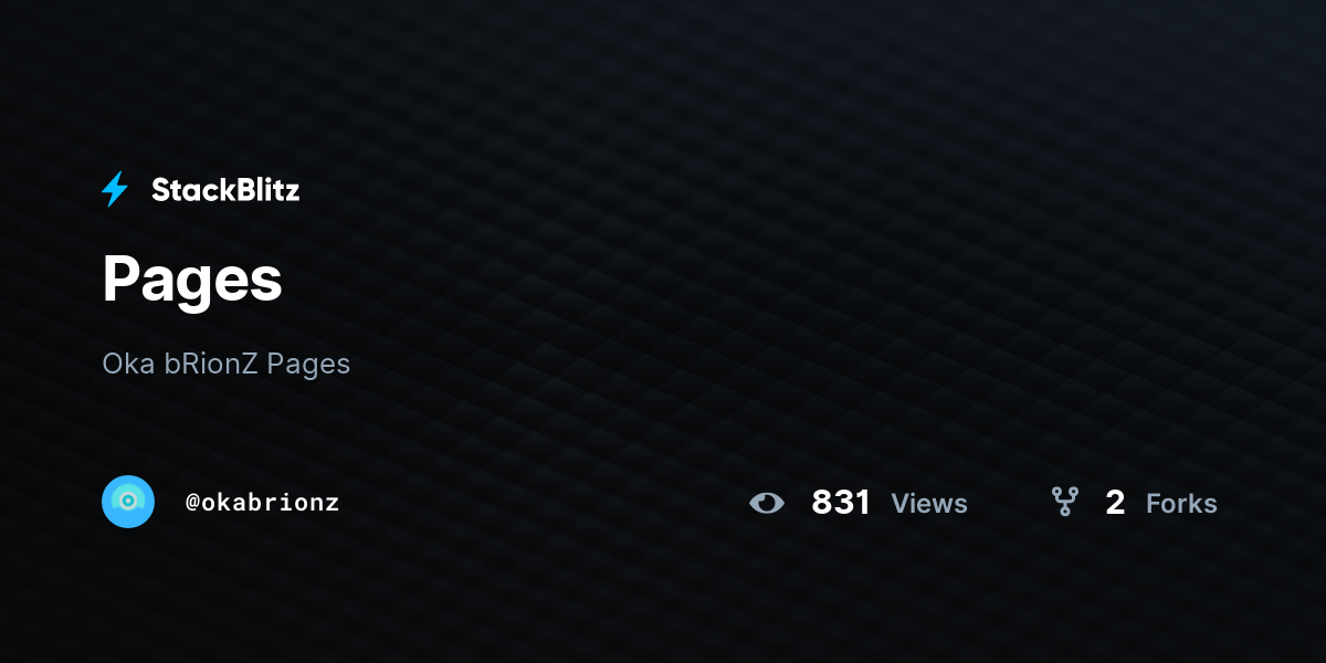 Pages Stackblitz
