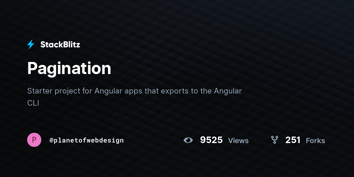 Pagination - StackBlitz