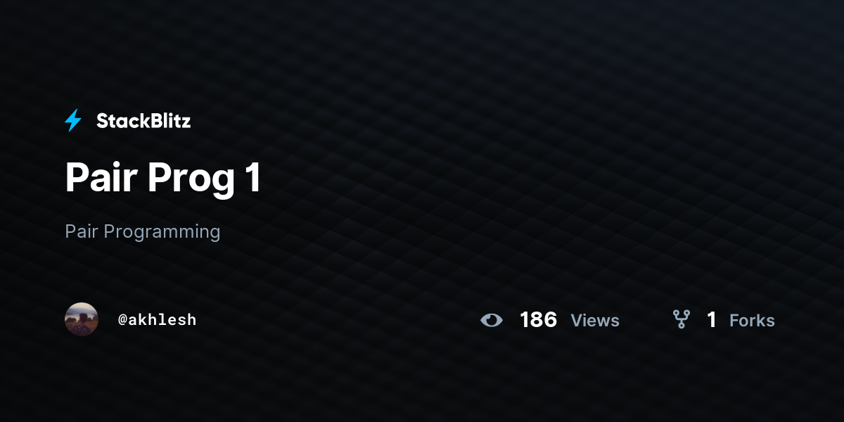Pair Prog 1 - StackBlitz