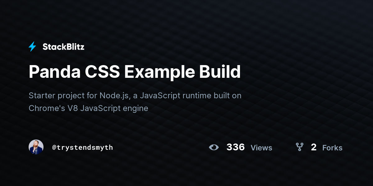 Panda CSS Example Build - StackBlitz