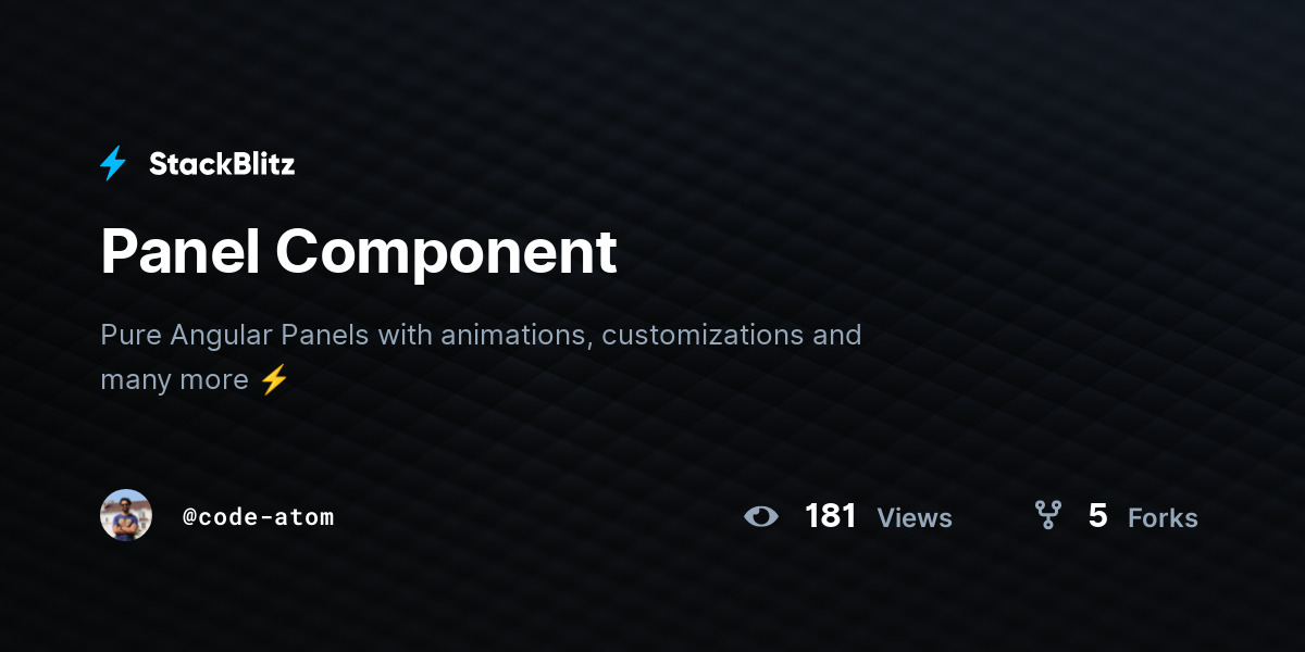 Panel Component - StackBlitz