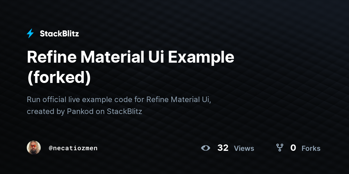 Refine Material Ui Example (forked) - StackBlitz Refine Material Ui Example (forked) - StackBlitz