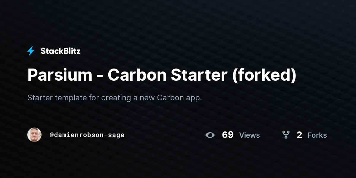 Parsium - Carbon Starter (forked) - StackBlitz