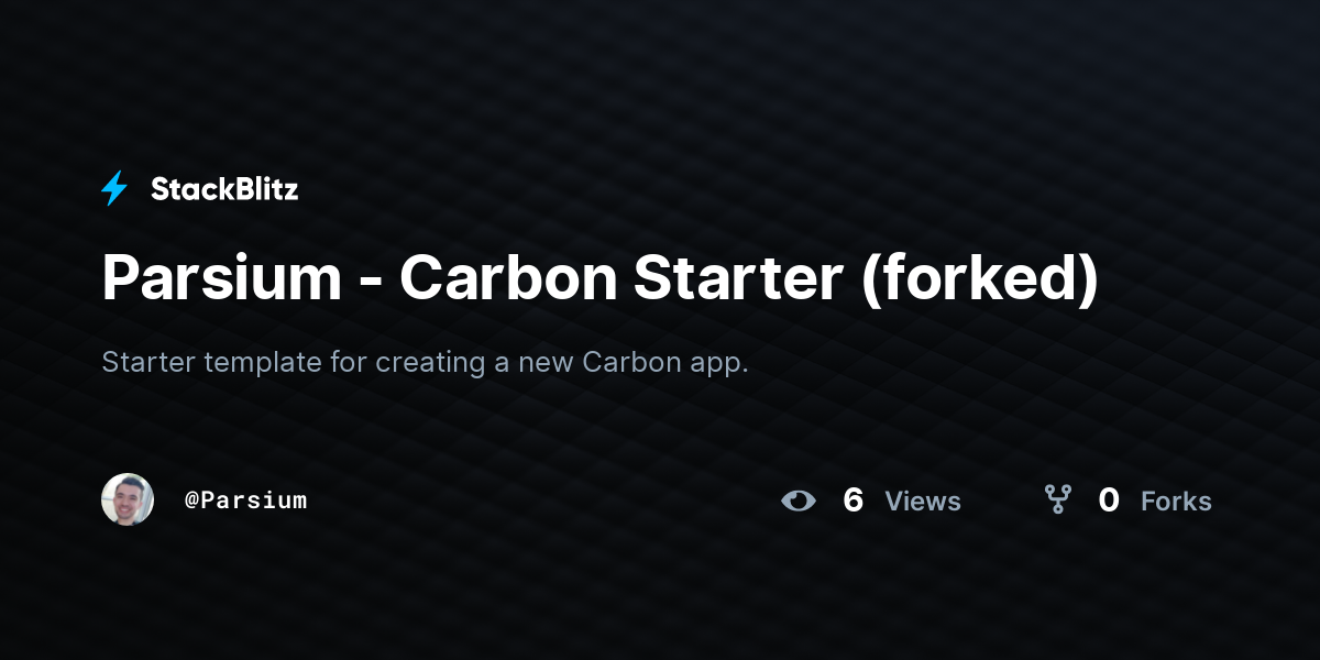 Parsium - Carbon Starter (forked) - StackBlitz
