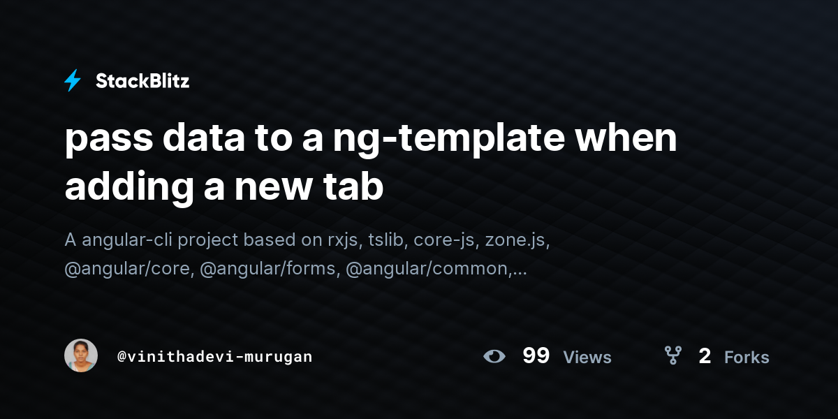pass data to a ng-template when adding a new tab - StackBlitz