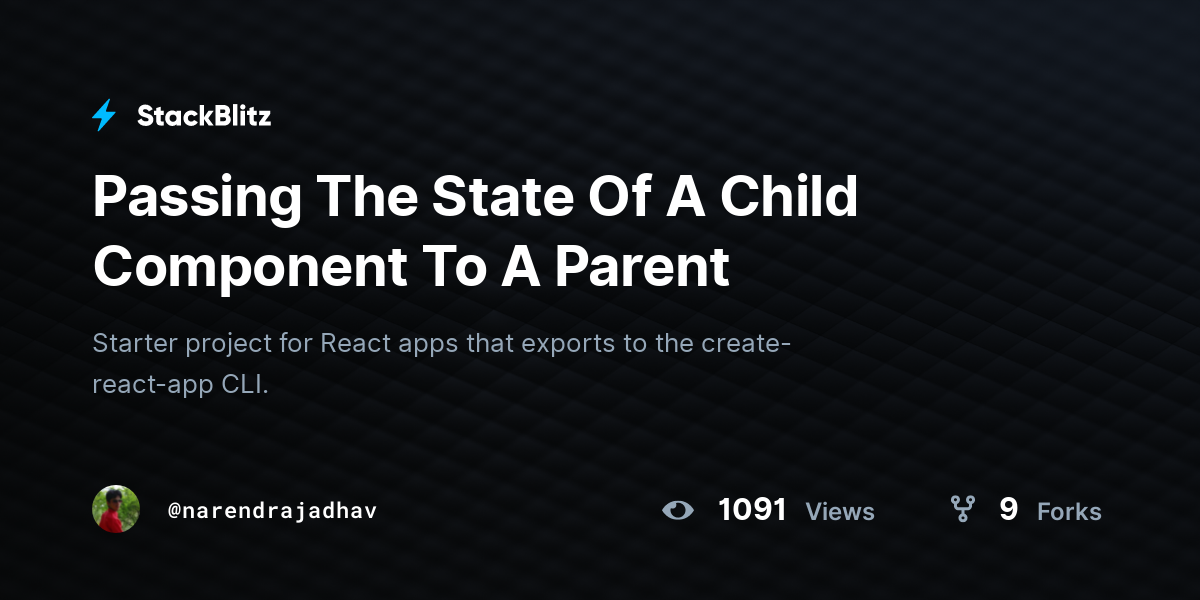 Passing The State Of A Child Component To A Parent - StackBlitz Passing The State Of A Child Component To A Parent - StackBlitz