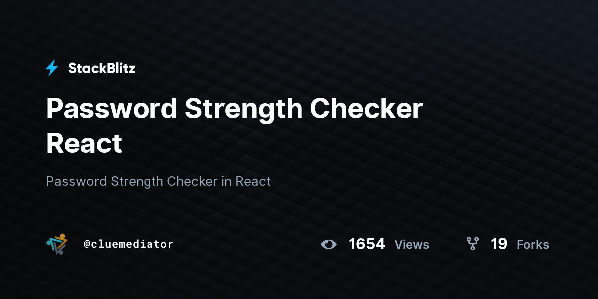 Password Strength Checker React - StackBlitz
