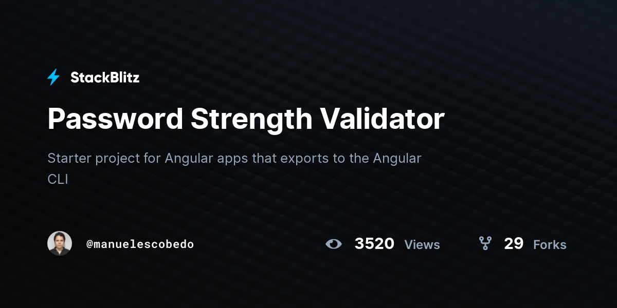 Password Strength Validator - StackBlitz