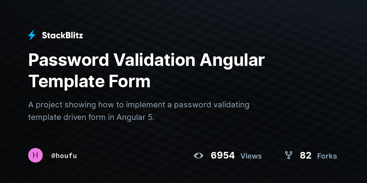 Angular Template Form Stackblitz