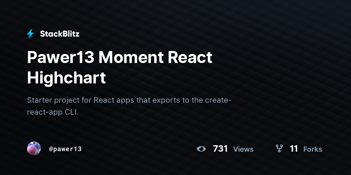 Pawer13 Moment React Highchart - StackBlitz