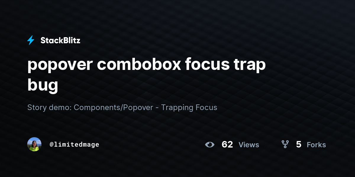 popover combobox focus trap bug - StackBlitz