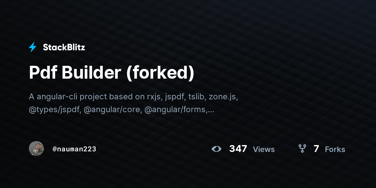 Pdf Builder (forked) - StackBlitz