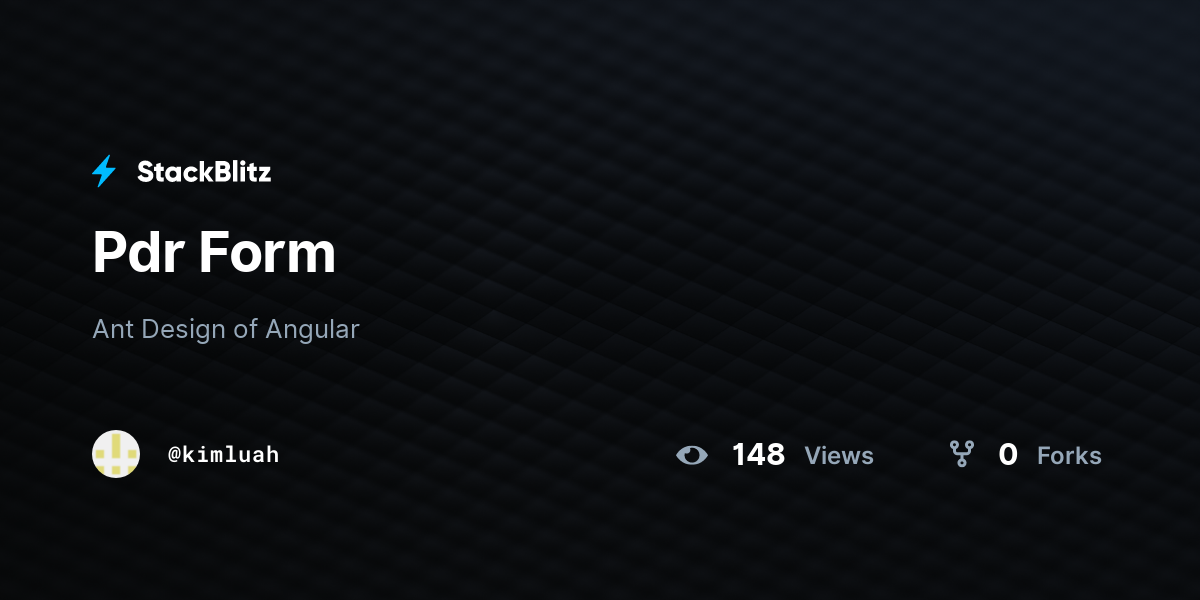 Pdr Form - StackBlitz