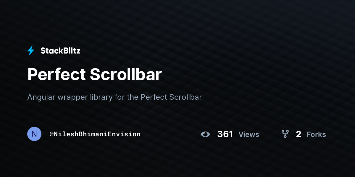 Perfect Scrollbar - StackBlitz Perfect Scrollbar - StackBlitz