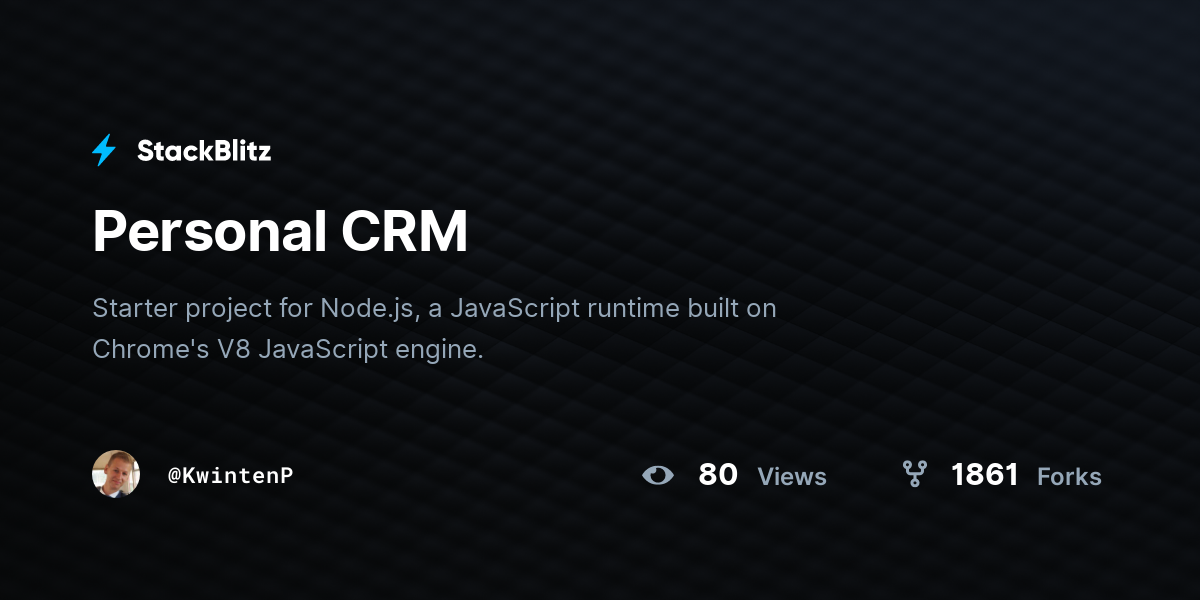 Personal CRM - StackBlitz