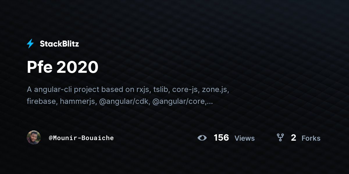 Pfe 2020 - StackBlitz