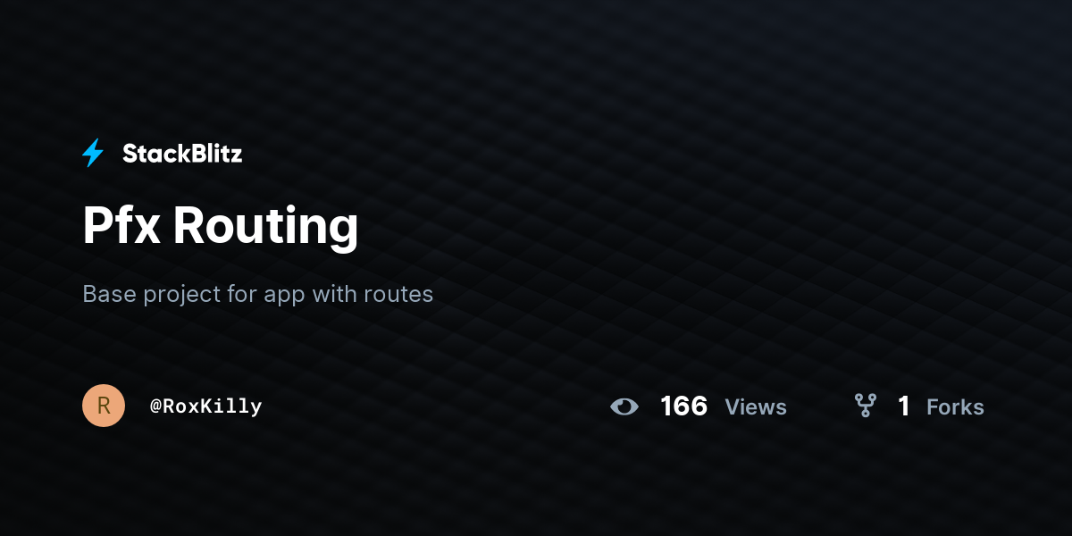 Pfx Routing - StackBlitz Pfx Routing - StackBlitz
