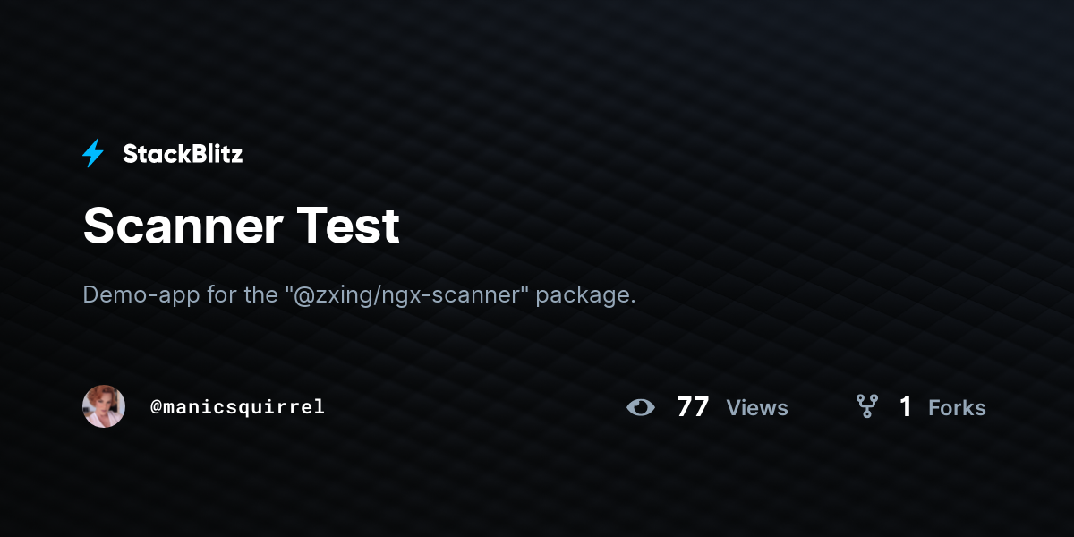 Scanner Test - StackBlitz Scanner Test - StackBlitz