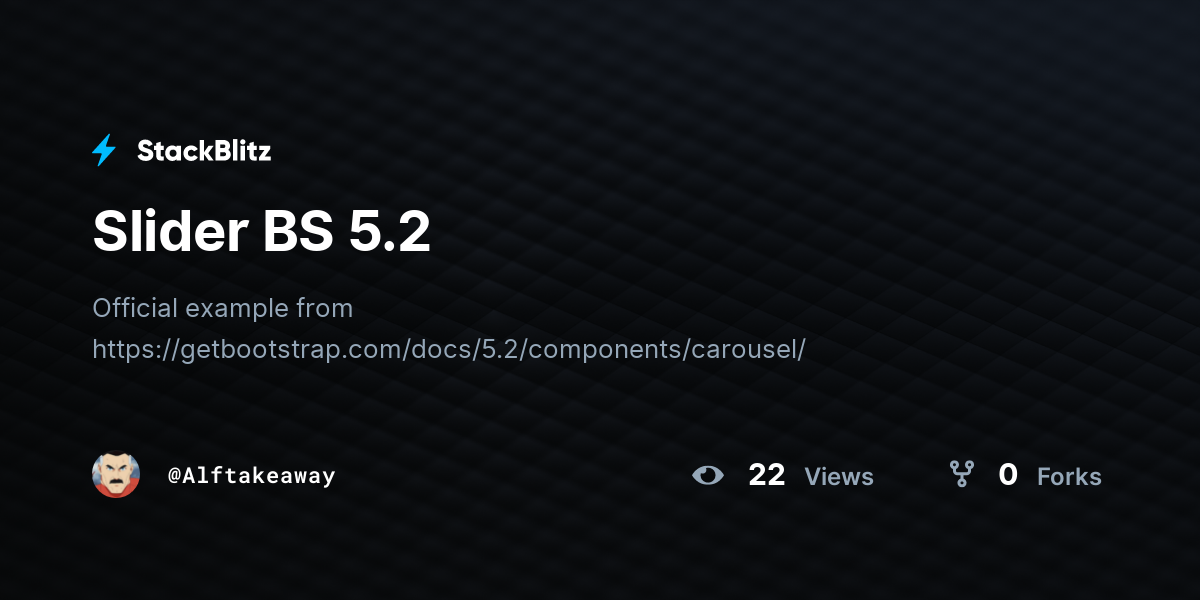 Slider BS 5.2 - StackBlitz