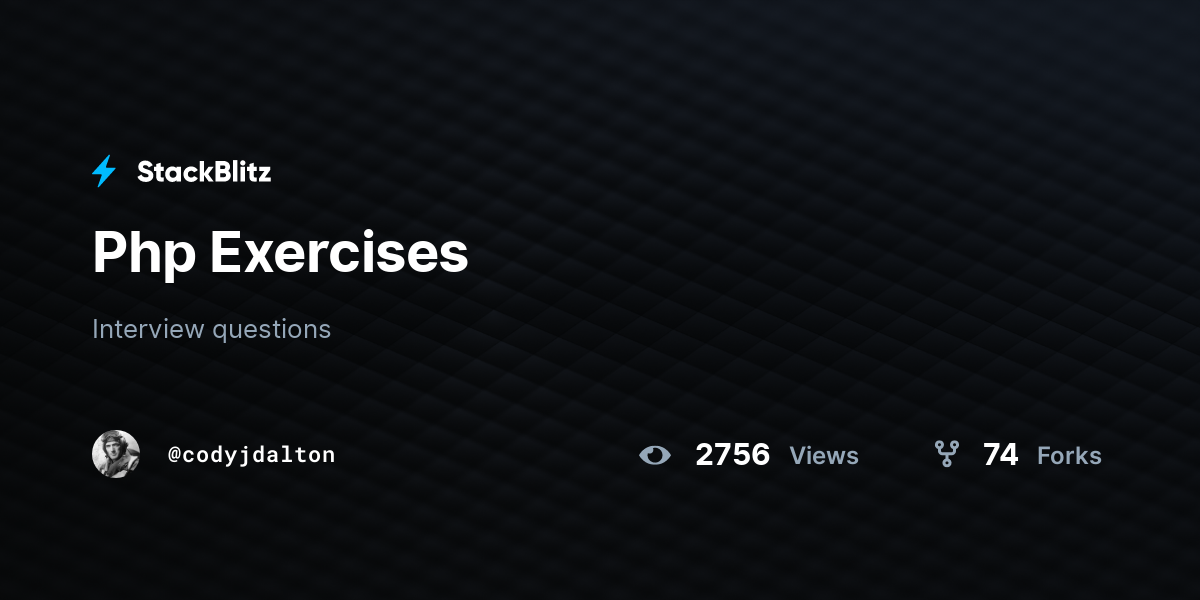 Php Exercises - StackBlitz