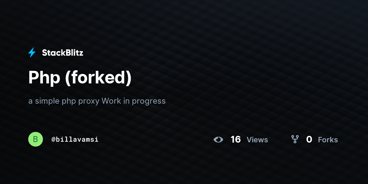 Php (forked) - StackBlitz